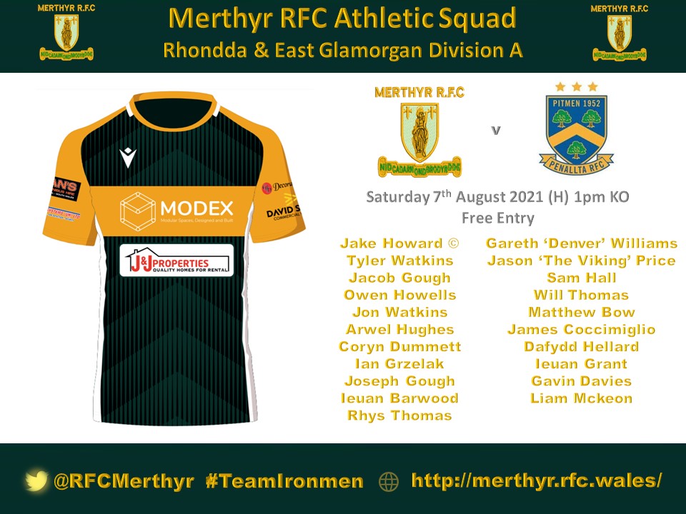 Merthyr Athletic. Squad Announcement – Merthyr RFC Wales