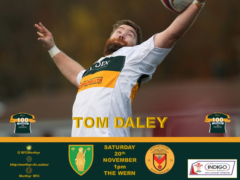 One Hundred Not Out. Tom Daley – Merthyr RFC Wales