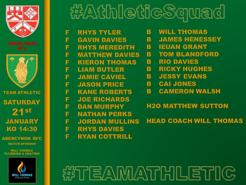 Athletic travel to face Abercynon RFC – Merthyr RFC Wales