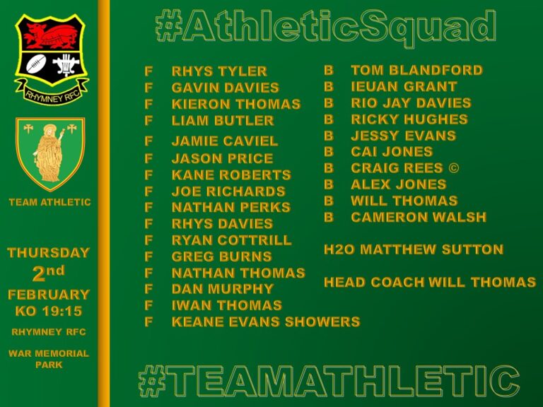 Team Athletic Travel to Rhymney RFC – Merthyr RFC Wales